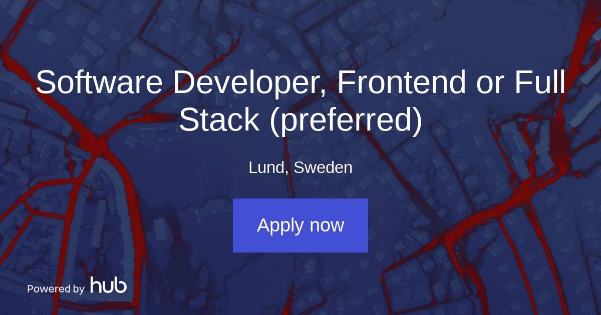 The Hub | Software Developer, Frontend or Full Stack (preferred) | PluvioFlow