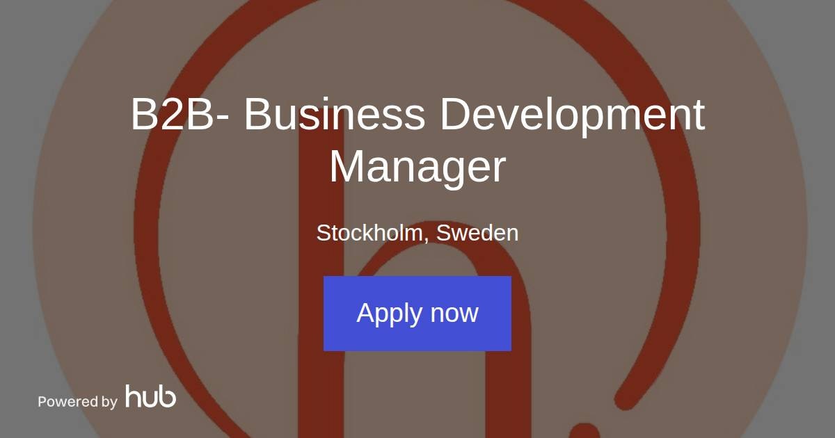 The Hub | B2B- Business Development Manager | Hormona
