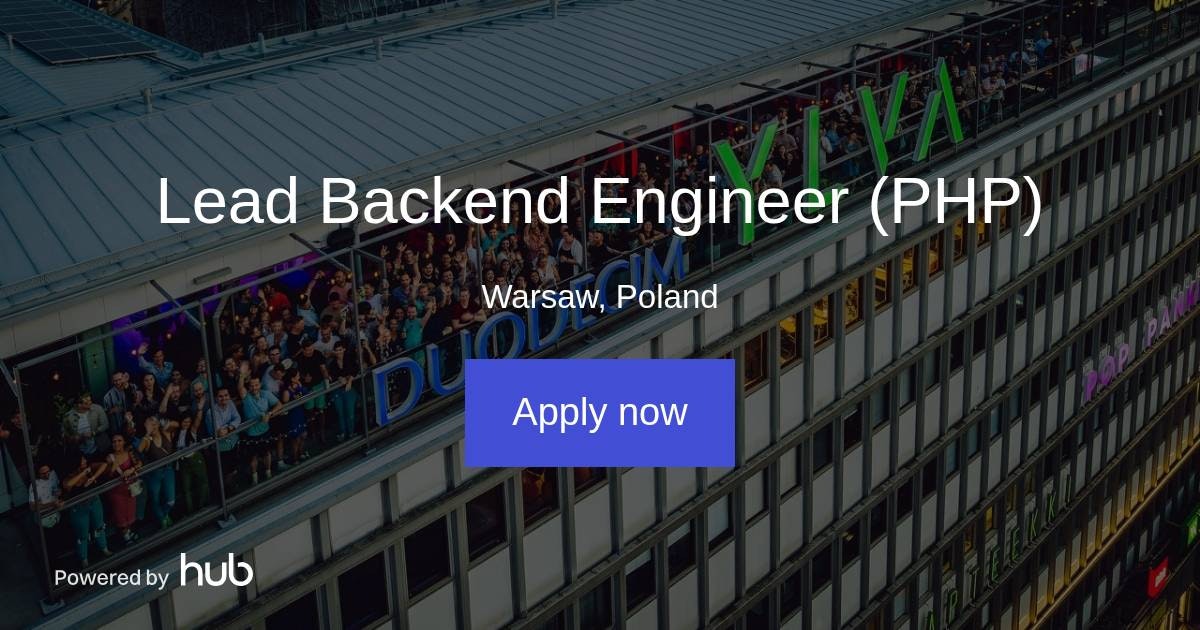The Hub | Lead Backend Engineer (PHP) | Supermetrics