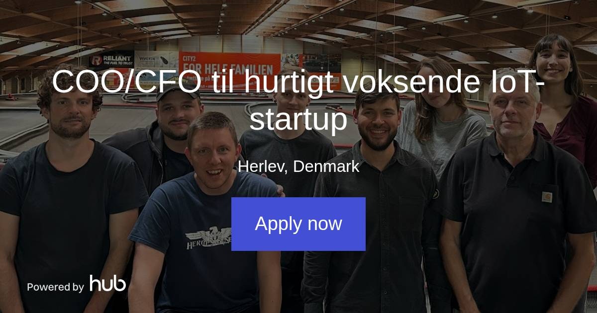 The Hub | COO/CFO til hurtigt voksende IoT-startup | Flowplan