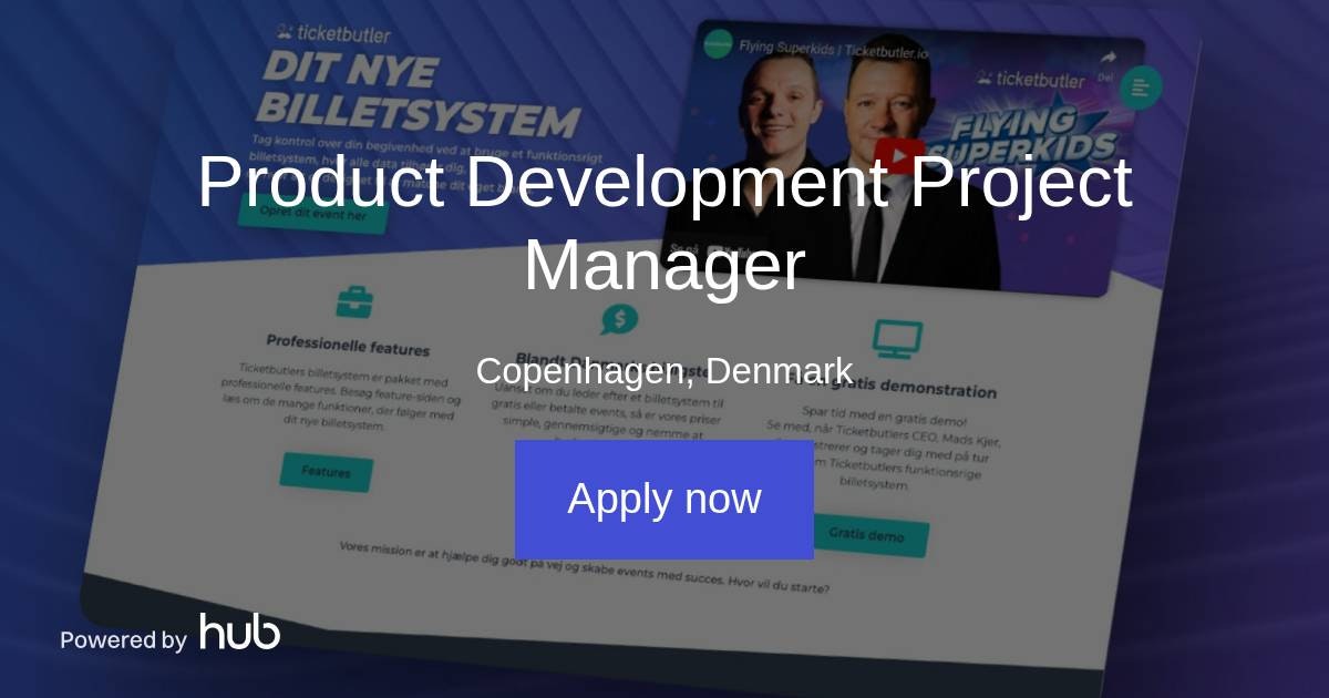 The Hub | Product Development Project Manager | Ticketbutler