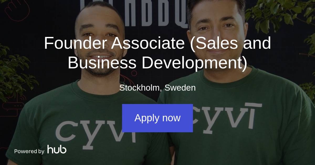 The Hub | Founder Associate (Sales and Business Development) | CYVI