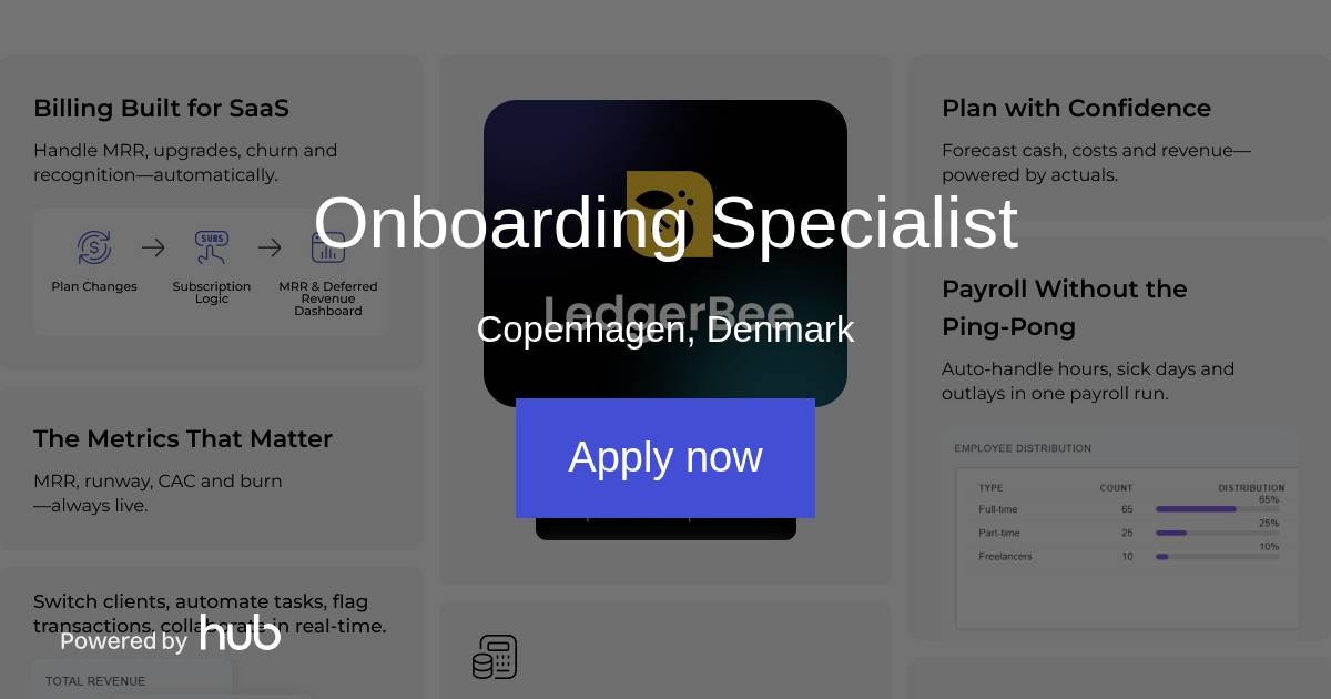 The Hub | Onboarding Specialist | LedgerBee Technologies A/S